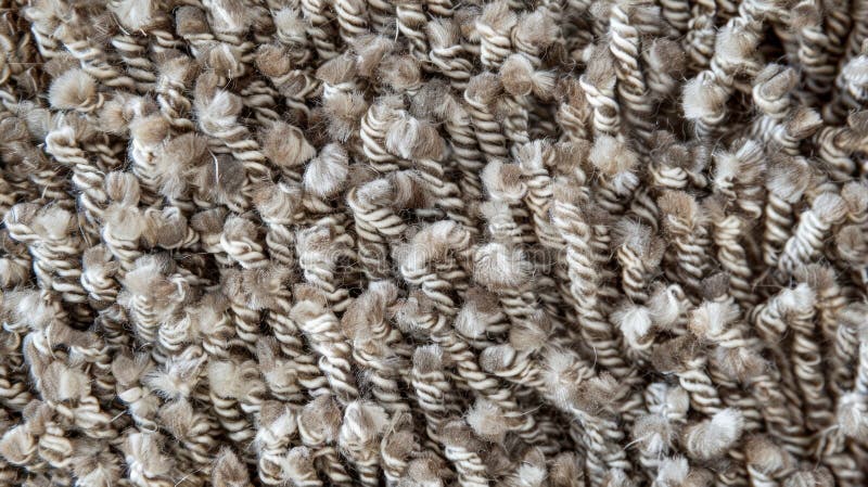 Hints of Fine Fluffy Wool Peeking Out from a Tightly Looped Dense ...