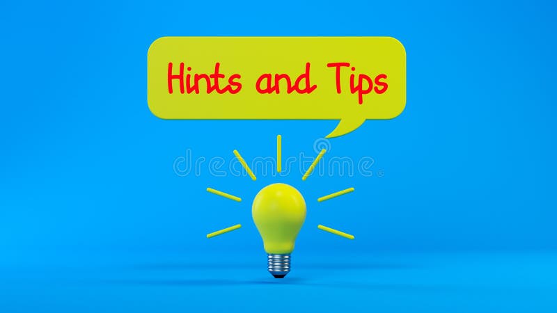 Hints and Tips Concept and 3d Render. Stock Illustration - Illustration ...