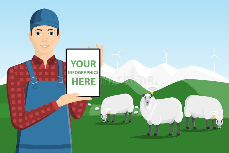 Sheep at a computer stock vector. Illustration of computer - 1742792