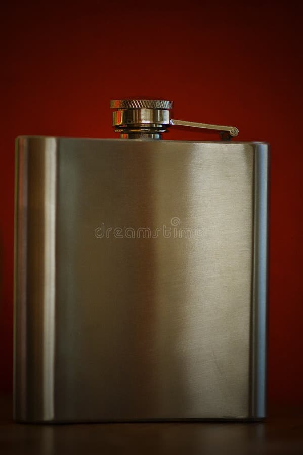 Hip-flask stock image. Image of vodka, steel, whisky - 13523829