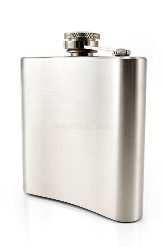 Hip flask for alcohol stock photo. Image of case, scotch - 26416572