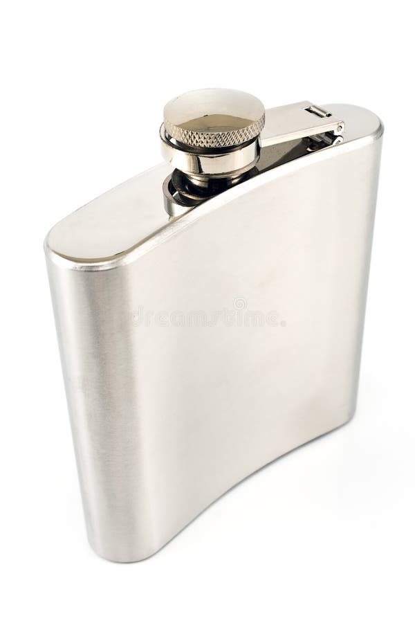 Hip flask for alcohol stock photo. Image of case, scotch - 26416572