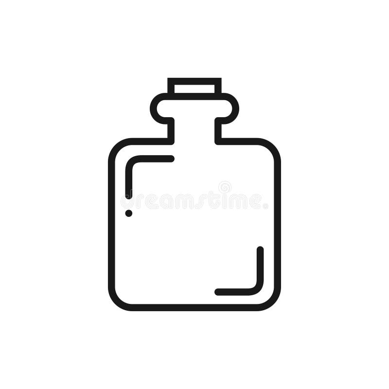 Hip Flask Line Icon. Camping Sign and Symbol. Alcoho Men Drinking ...