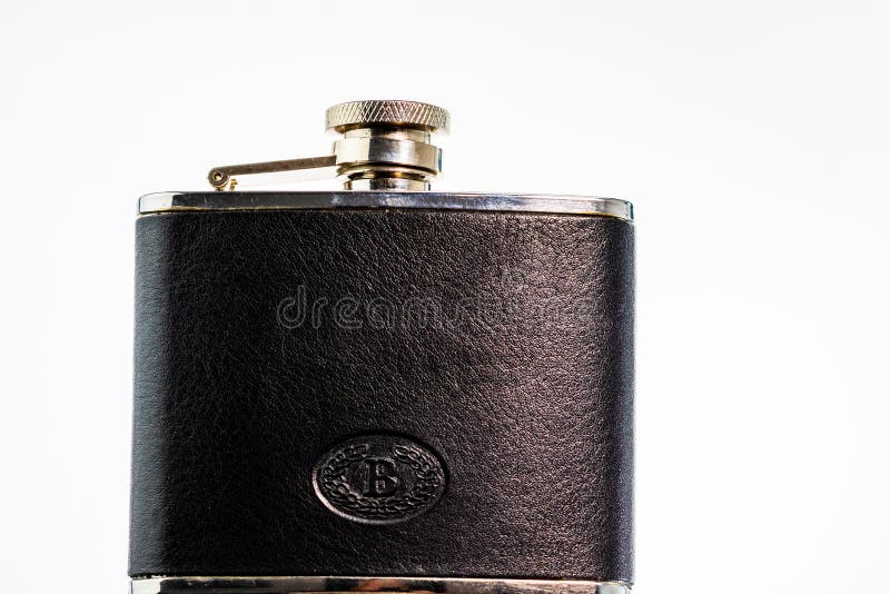Hip Flask To Drink Alcohol Isolated on White Editorial Photo - Image of ...