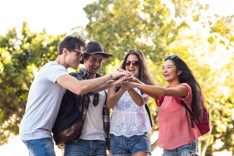 Hip friends cheering up stock image. Image of friendly - 66435937