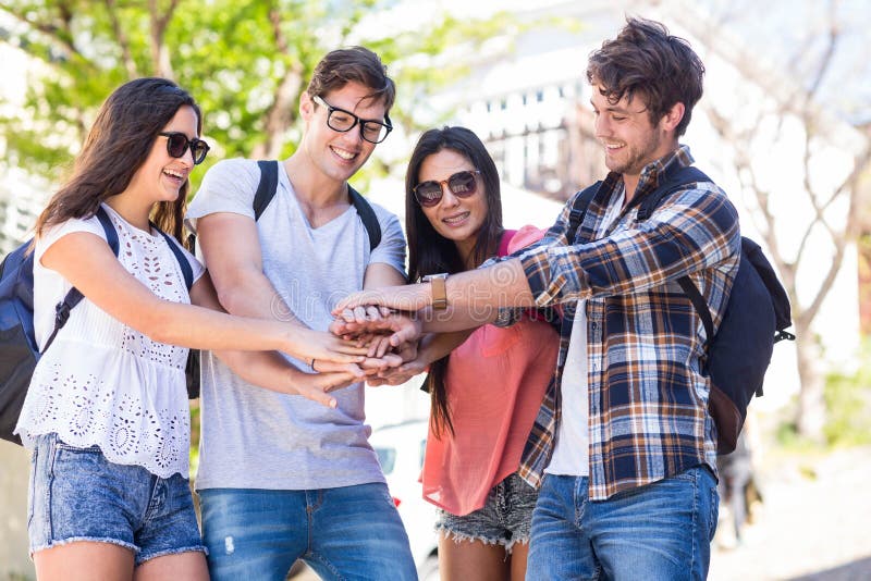 Hip friends cheering up stock photo. Image of friendly - 66435938