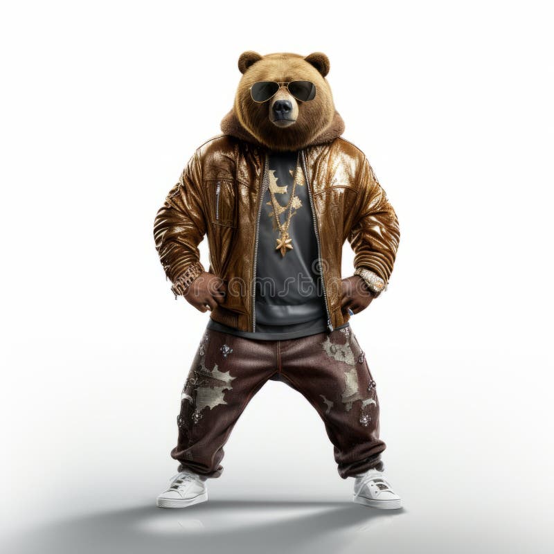 Hip Hop Aesthetics: Artist with Bear on Hip in Brown Jacket Stock ... Hip Hop Aesthetics: Artist with Bear on Hip in Brown Jacket Stock ...