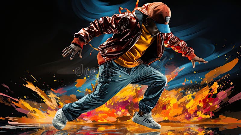 Hip hop and art dancer. stock illustration. Illustration of creativity ...