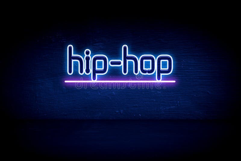Hip-Hop - Blue Neon Announcement Signboard Stock Image - Image of glow ...