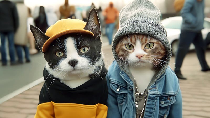 Hip-hop Cat Gang, AI Generated Stock Illustration - Illustration of ...