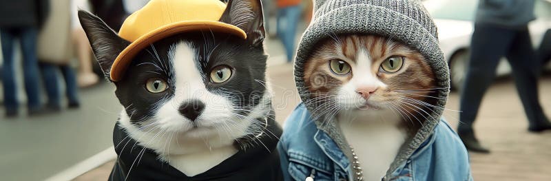 Hip-hop Cat Gang, AI Generated Stock Illustration - Illustration of ...