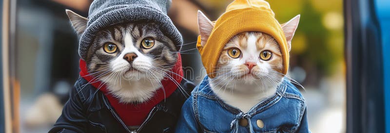 Hip-hop Cat Gang, AI Generated Stock Illustration - Illustration of ...
