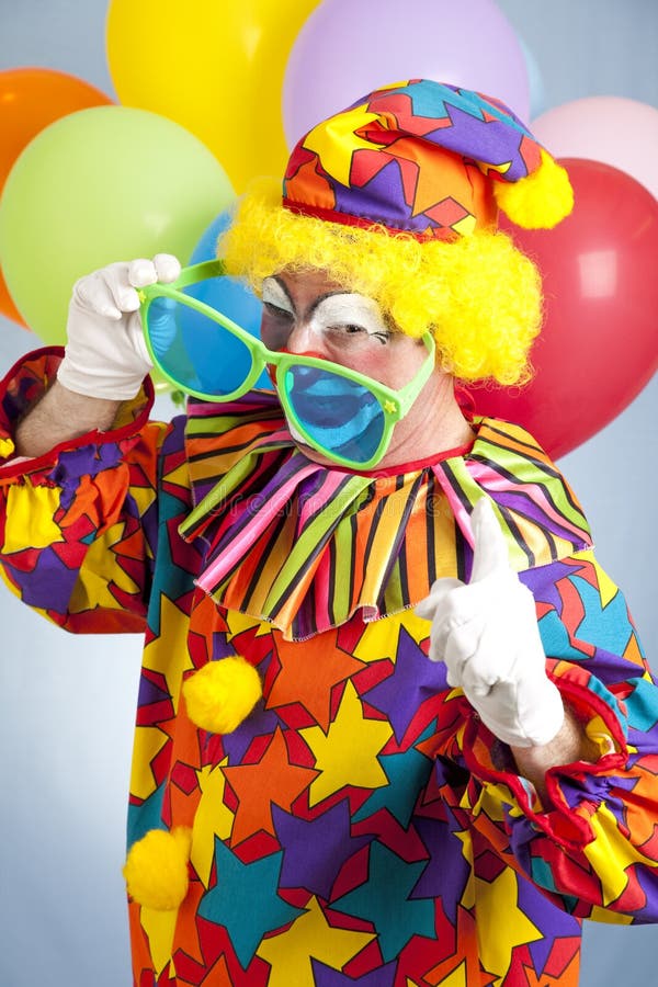 Funny Clown in Big Glasses stock photo. Image of entertainment - 14956082