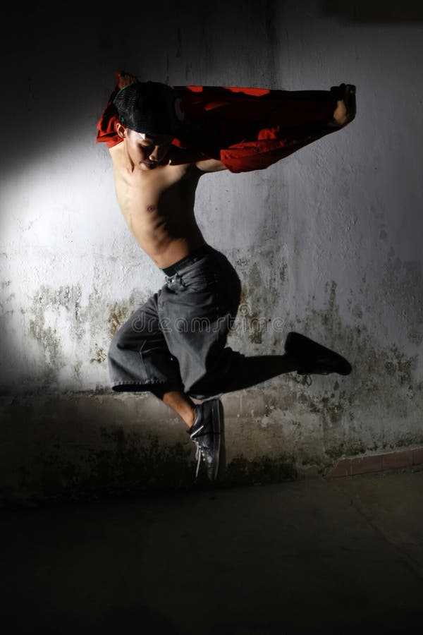 Young man dancer jumping stock image. Image of profile - 22024905