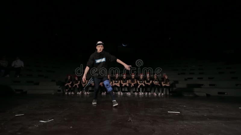Hip-hop Dancer in Cap Dances Im the Studio Stock Video - Video of jeans ...