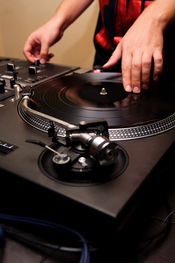 Hands of DJ Scratching Vinyl Record Stock Photo - Image of deejay ...
