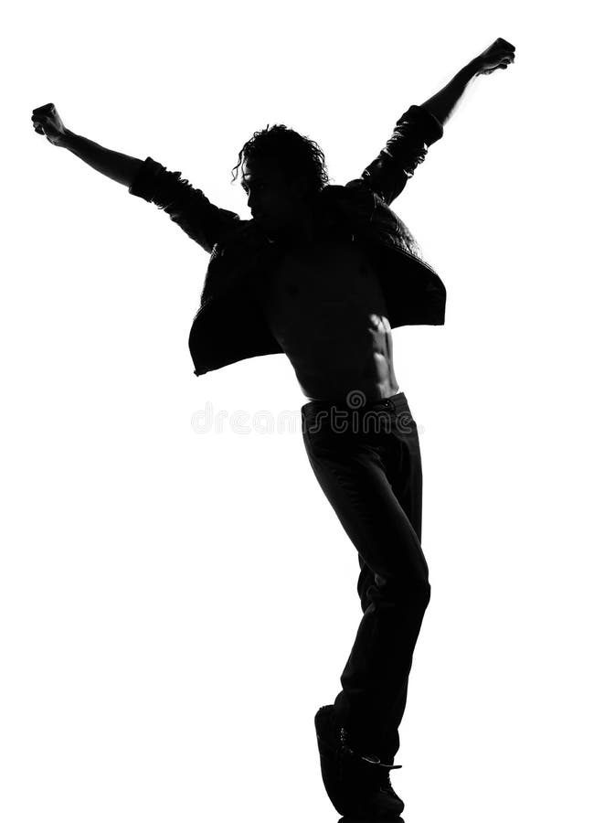 Hip Hop Funk Dancer Dancing Man Kneeling Screaming Stock Image - Image ...
