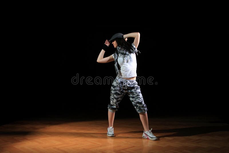 Hip hop girl in dance stock photo. Image of attractive - 18307748