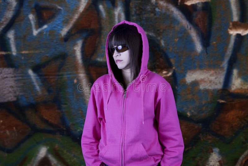 Hip hop girl stock image. Image of brunette, school, dance - 12579403