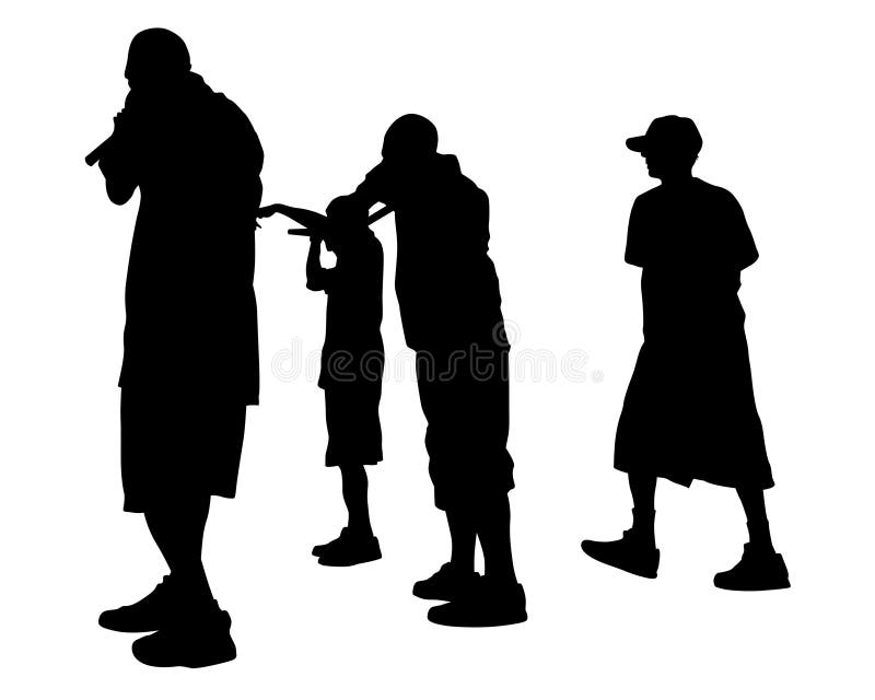 Hip hop group five stock vector. Illustration of young - 214460381