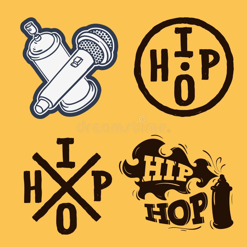 Hip Hop Rap Music Related Vector Illustrations Designs. Stock Vector ...
