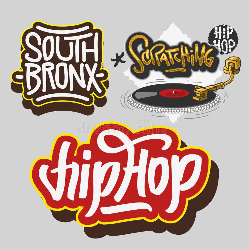 Hip Hop Rap Music Related Vector Illustrations Designs. Stock Vector ...