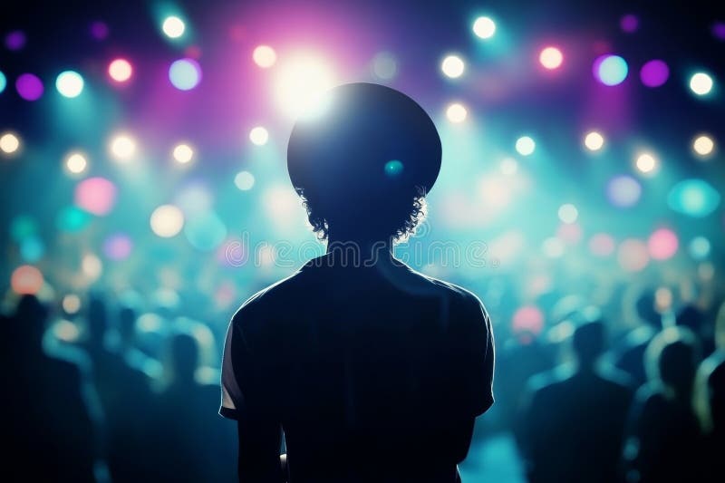 A Hip Hop Singer Performs during the Lights of a Show, Stock Stock ...