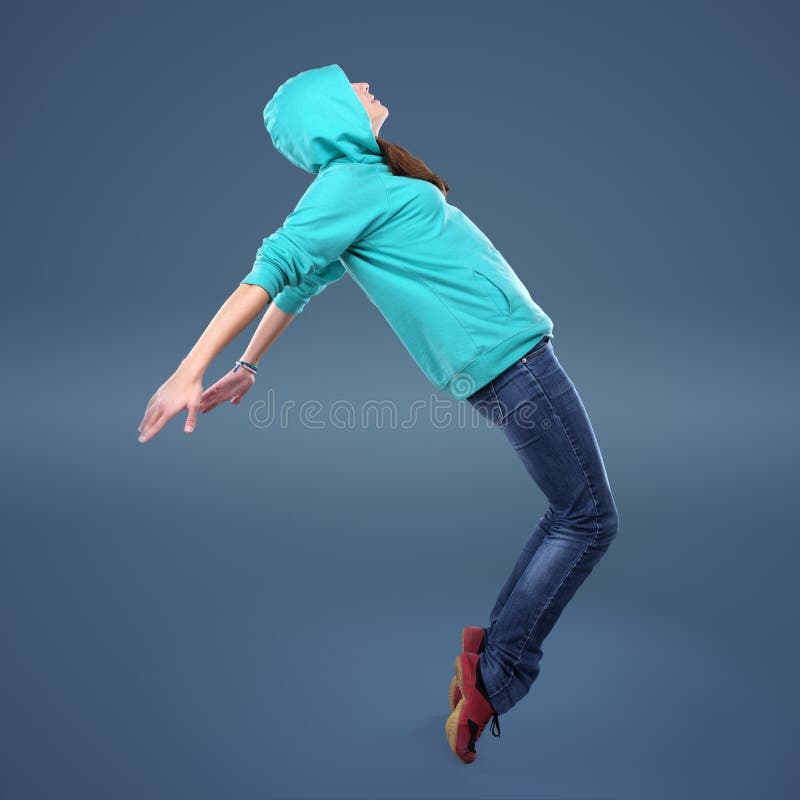 Hip-hop Style Female Dancer Stock Image - Image of aerobics, jeans ...