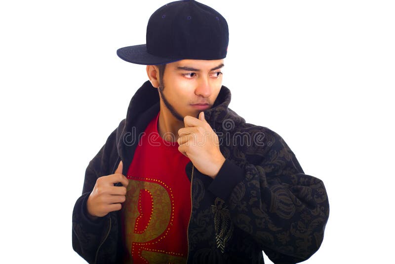Teen in hip hop attire stock photo. Image of stern, pose - 13058258