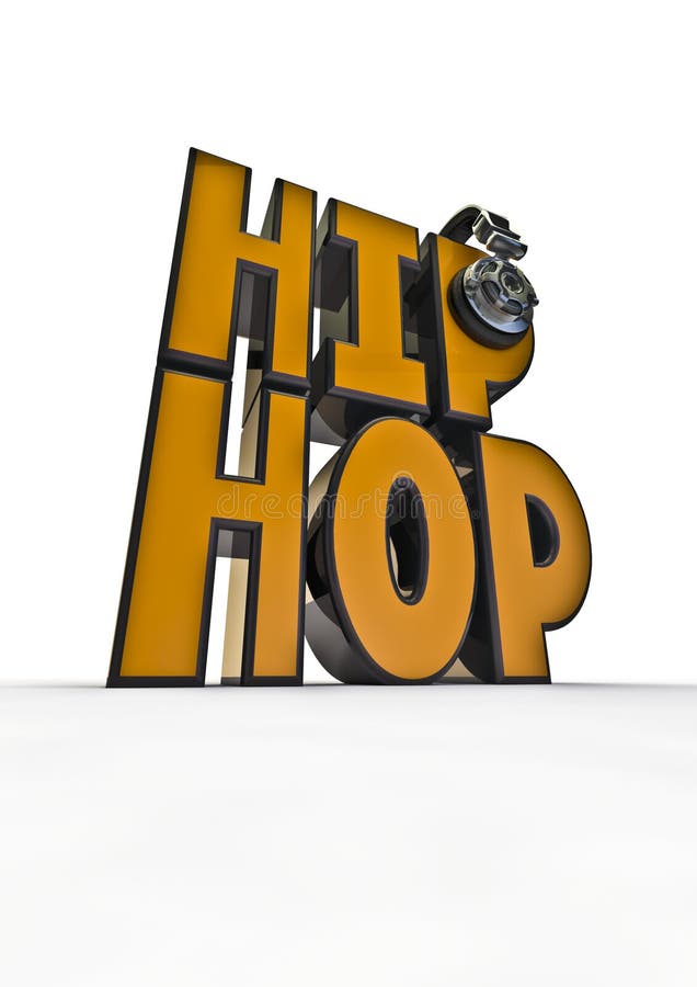 Hip hop title stock illustration. Illustration of headphone - 19495566