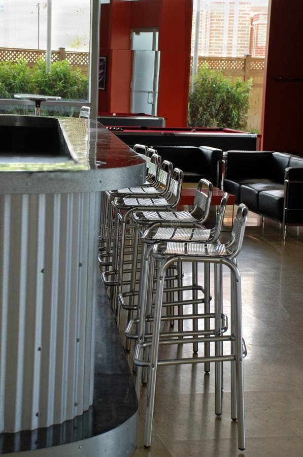 Hip Lounge Bar Interior stock image. Image of leather - 14439555