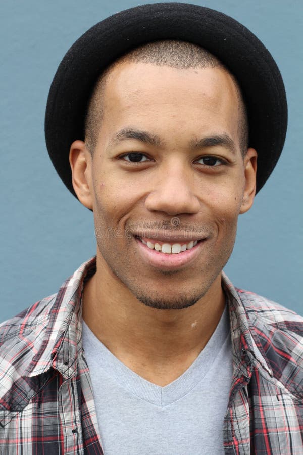 Hip Man Wearing a Fedora Hat Smiling Stock Photo - Image of desire ...