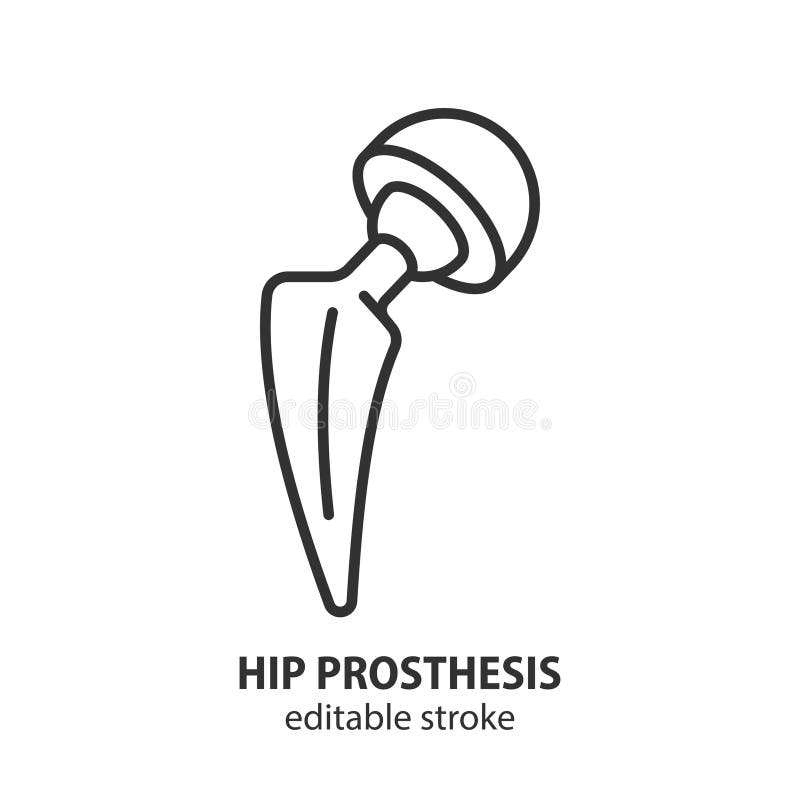 Hip Prosthesis Line Icon. Hip Replacement Symbol. Vector Illustration Stock Illustration ...