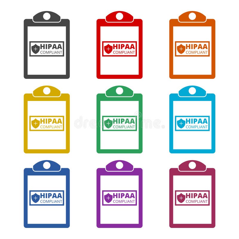HIPAA Compliance Color Icon Set Stock Illustration - Illustration of ...