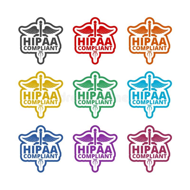 HIPAA Compliance Icon, Color Set Stock Vector - Illustration of ...