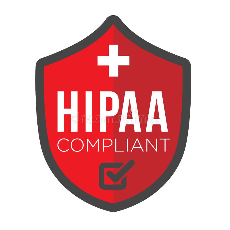 HIPAA Compliance Icon Graphic with Medical Symbol Isolated on White ...