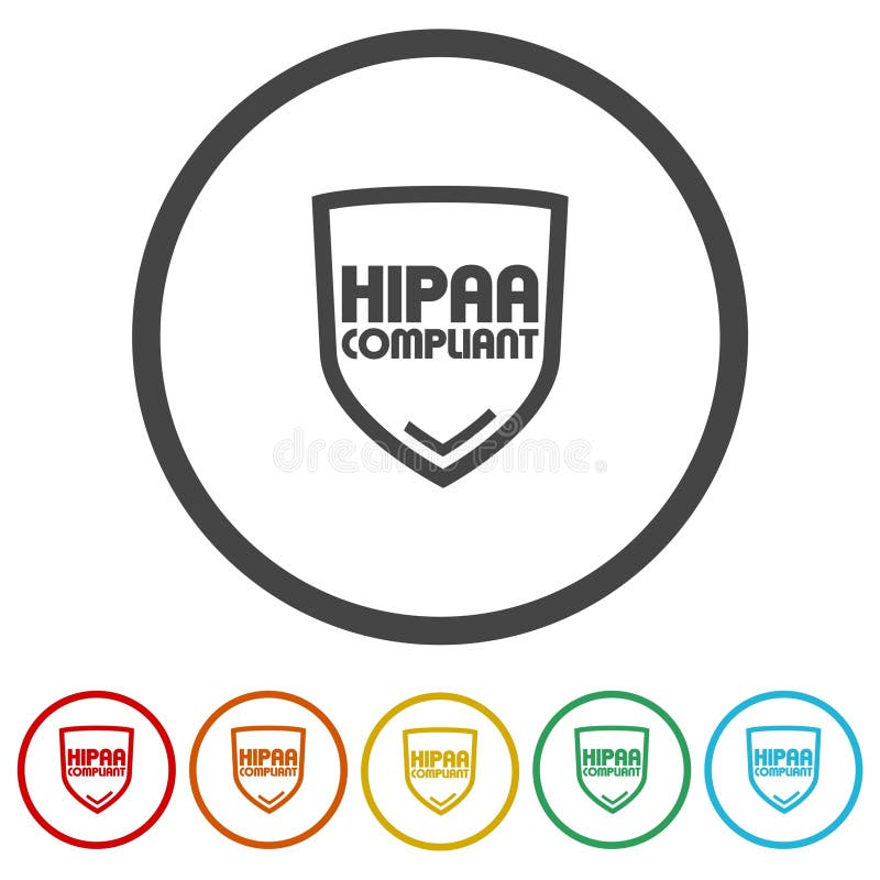 HIPAA Compliance Icon. Set Icons in Color Circle Buttons Stock Vector ...