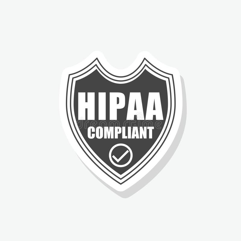 HIPAA Compliance Icon Shield Sticker Stock Vector - Illustration of ...