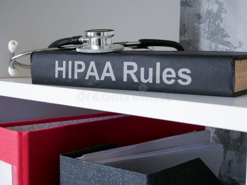 HIPAA Rules with Stethoscope on the Shelf. Stock Photo - Image of ...