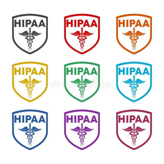 HIPAA Shield Icon or Logo, Color Set Stock Vector - Illustration of ...