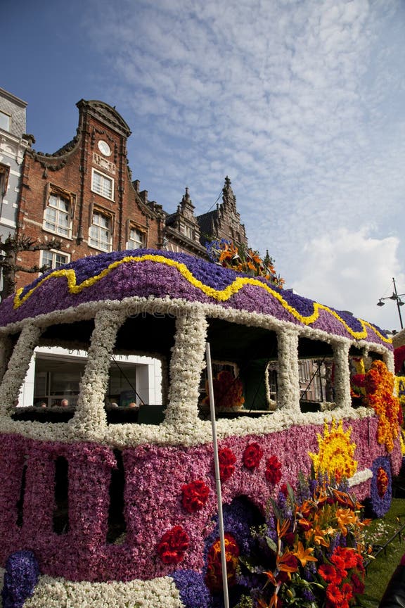 Hippie Bus at Flower Parade Editorial Stock Photo - Image of marching ...