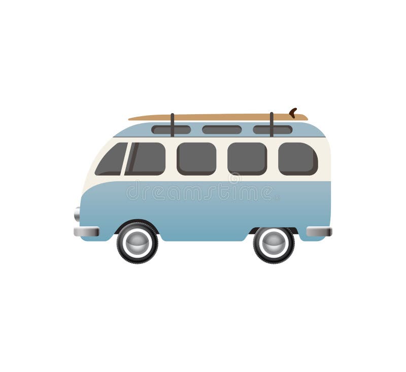 Vector Classic Retro Bus Surfboard Stock Illustrations – 217 Vector ...