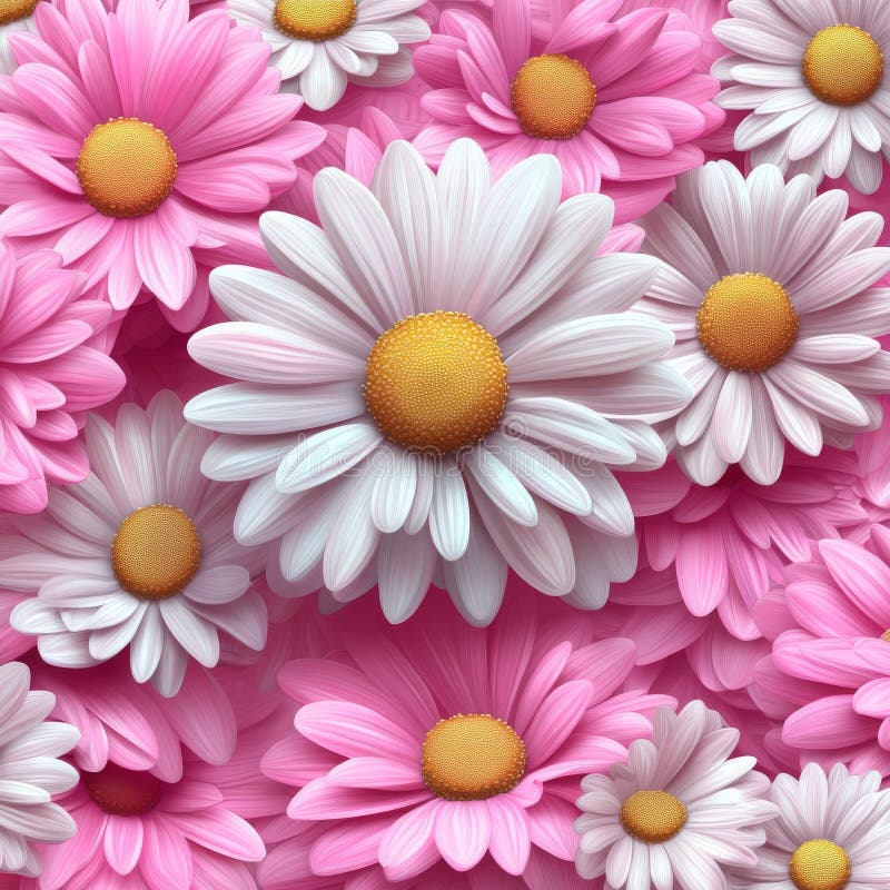 Hippie Daisy Pattern 70's Seamless Floral Stock Photos - Free & Royalty ...