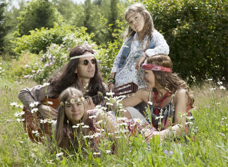 Hippie family stock image. Image of grass, culture, happiness - 56901205