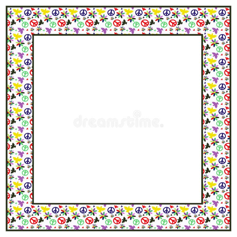 Hippie frame stock vector. Illustration of sign, decor - 55195940