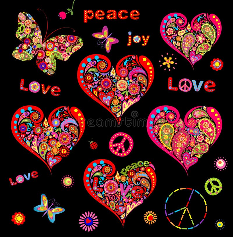 Hippie Colorful Wallpaper with Watermelon Stock Vector - Illustration ...