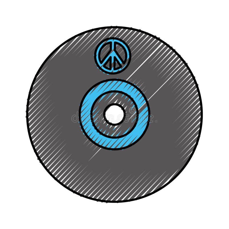 Hippie long play icon stock vector. Illustration of party - 93818265