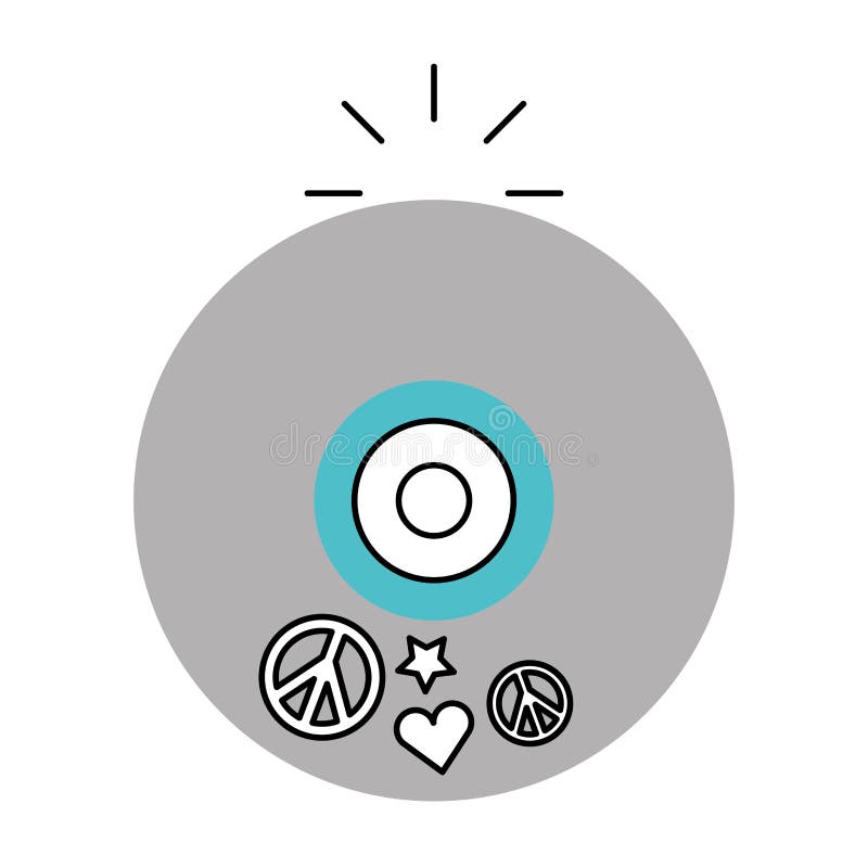 Hippie long play icon stock vector. Illustration of hippie - 93820224