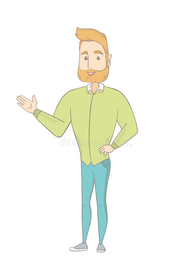 Hippie Man with Arm Out in a Welcoming Gesture. Stock Vector ... Hippie Man with Arm Out in a Welcoming Gesture. Stock Vector ...