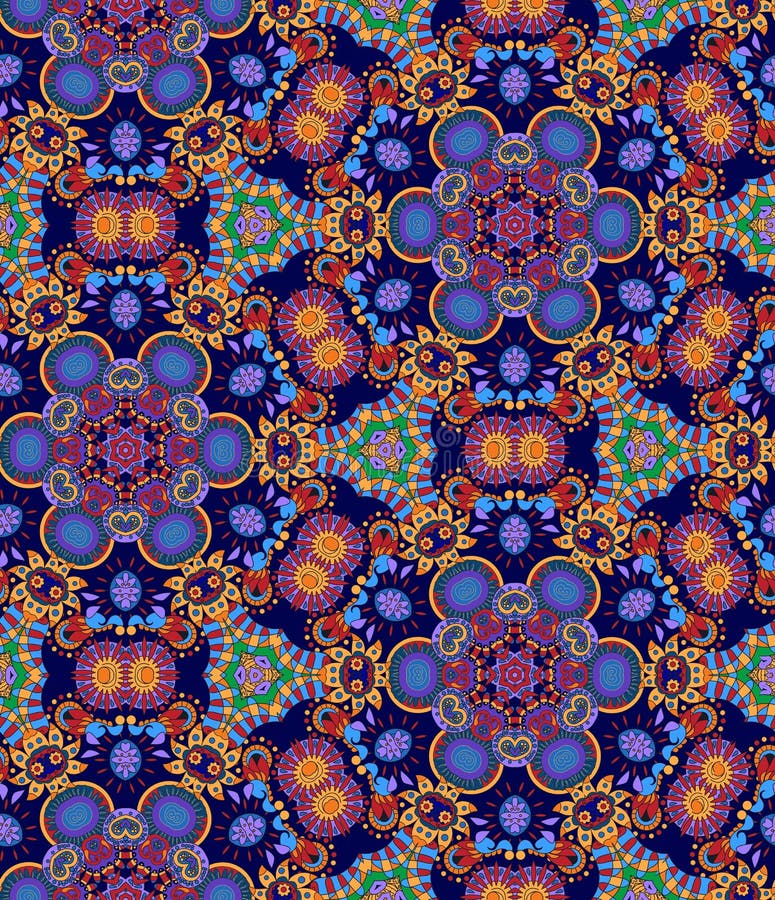 Hippie mandala pattern stock illustration. Illustration of muslim ...